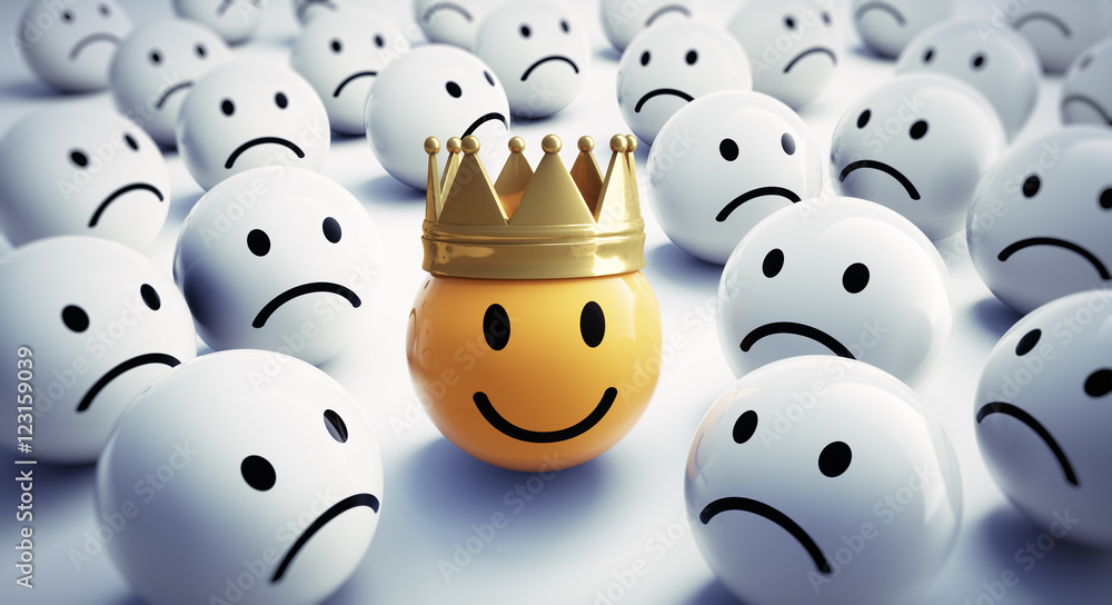 Gelber Smiley mit Krone 2 Stock Illustration | Adobe Stock