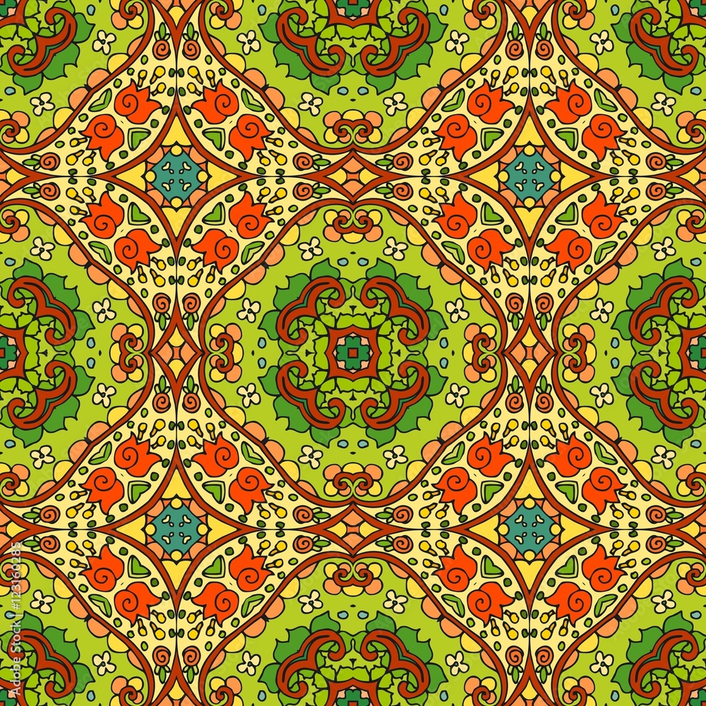 Ethnic bright seamless ornamental pattern. Indian motives. Stock ...