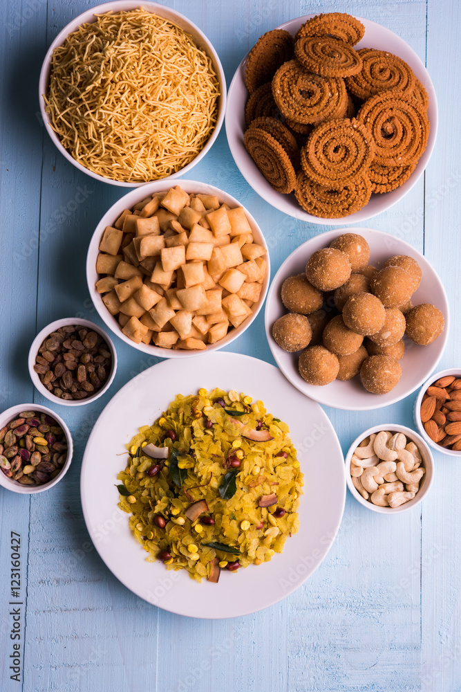 home made tasty Diwali food or Diwali snacks or Diwali sweets like rava ...