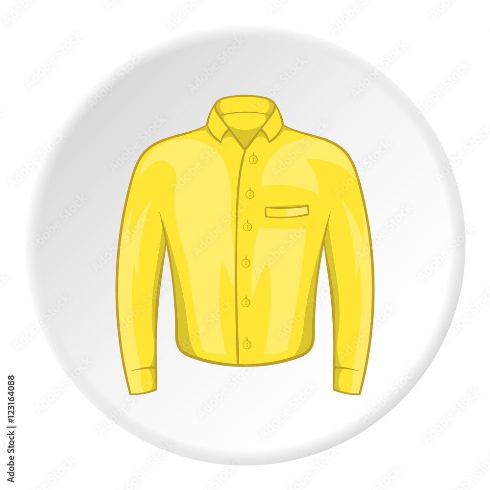 Yellow men shirt icon. Cartoon illustration of yellow men shirt vector ...