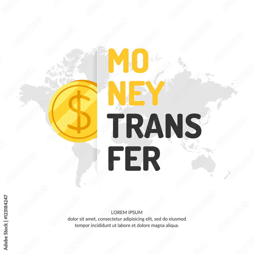 Modern money transfer poster and logo pointer. Stock Vector | Adobe Stock