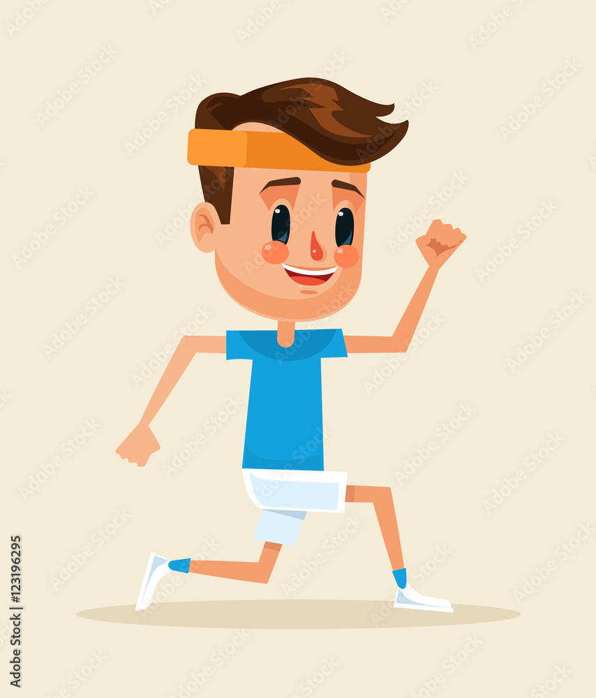 Sportsman runner character. Vector flat cartoon illustration Stock ...