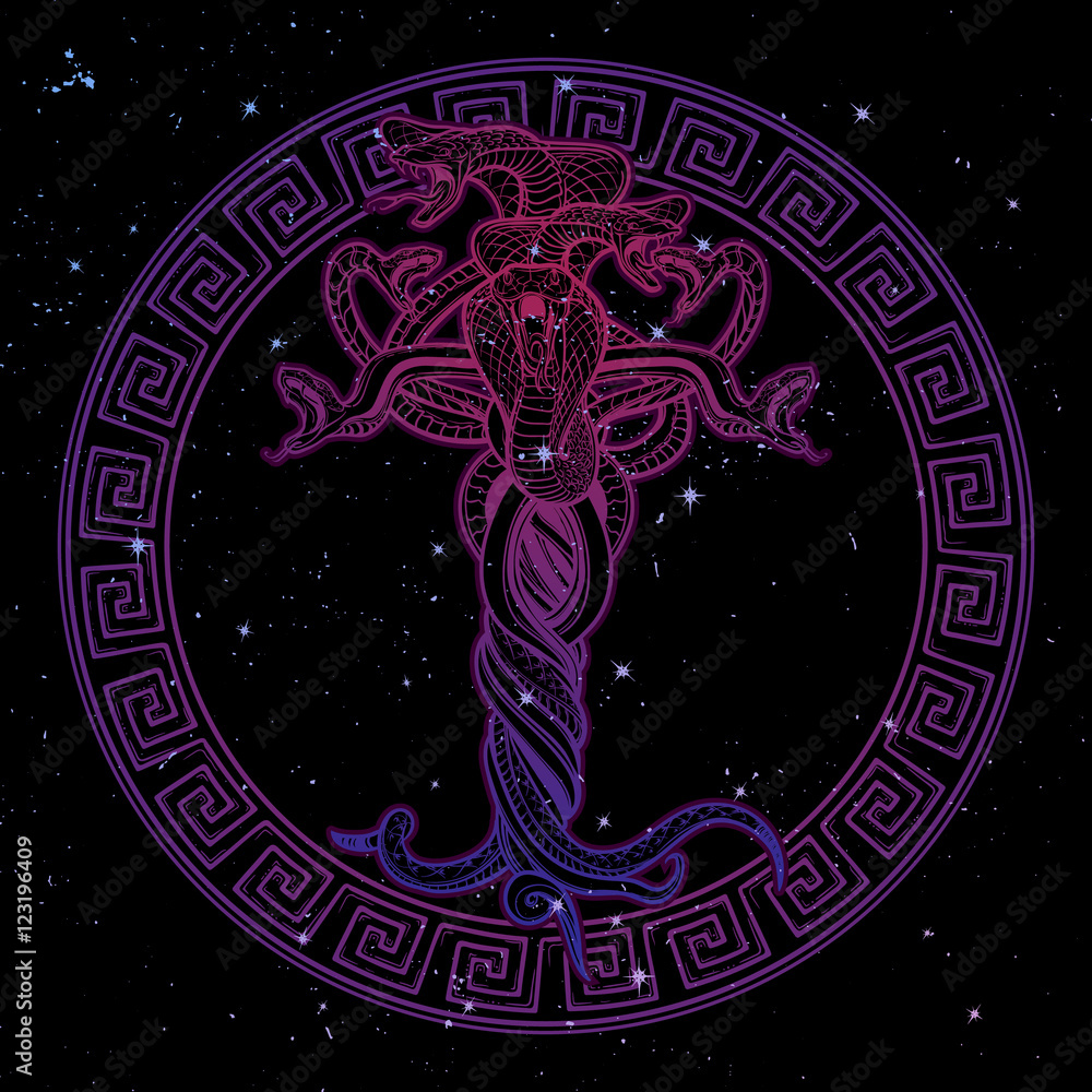 Bunch of tangled snakes as a sybmbolical representation of devil ...