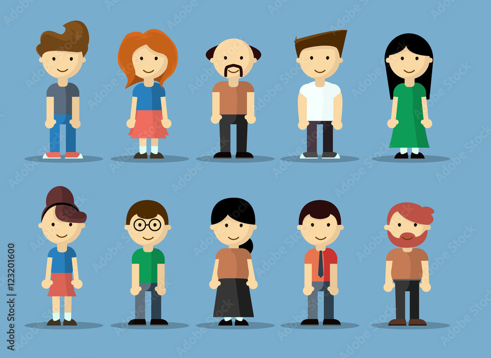 Collection of cute cartoon avatars Stock Vector | Adobe Stock