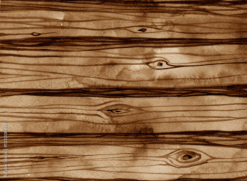 Watercolor dark brown wood texture background. Stock Illustration ...