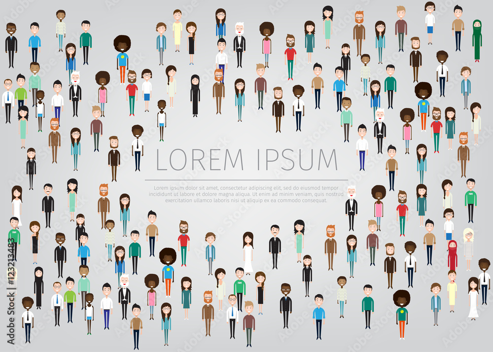 large group of different people. vector background Stock Vector | Adobe ...