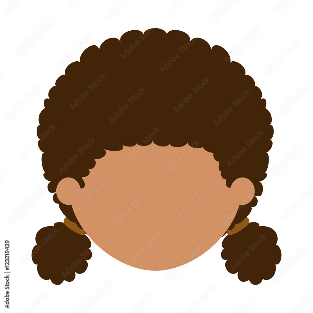 Girl cartoon head icon. Kid child little and people theme. Isolated ...