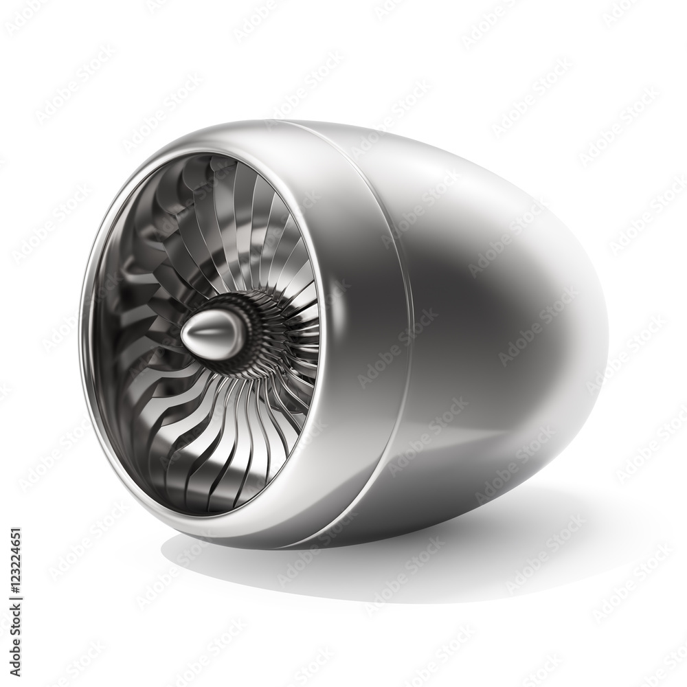 Jet engine isolated on white background. 3d rendering Stock ...