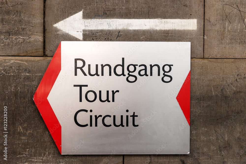 Schild Rundgang Tour Circuit Stock Photo | Adobe Stock