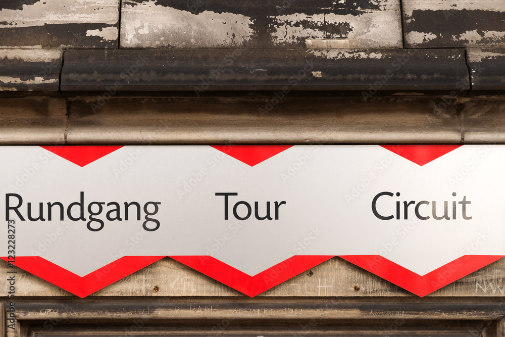 Schild Rundgang Tour Circuit Stock Photo | Adobe Stock