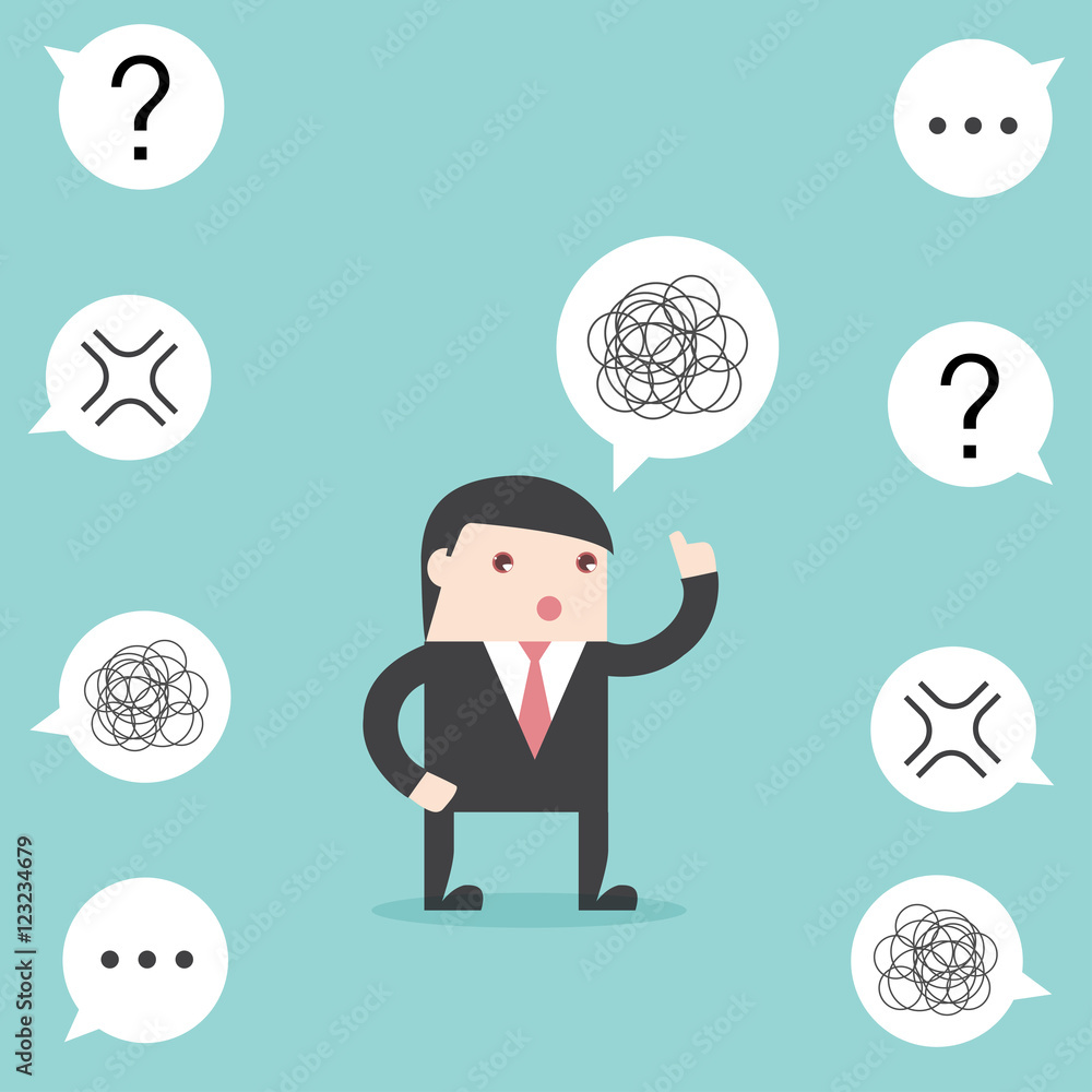 Executive bad communication. people don’t understand. talking confused ...