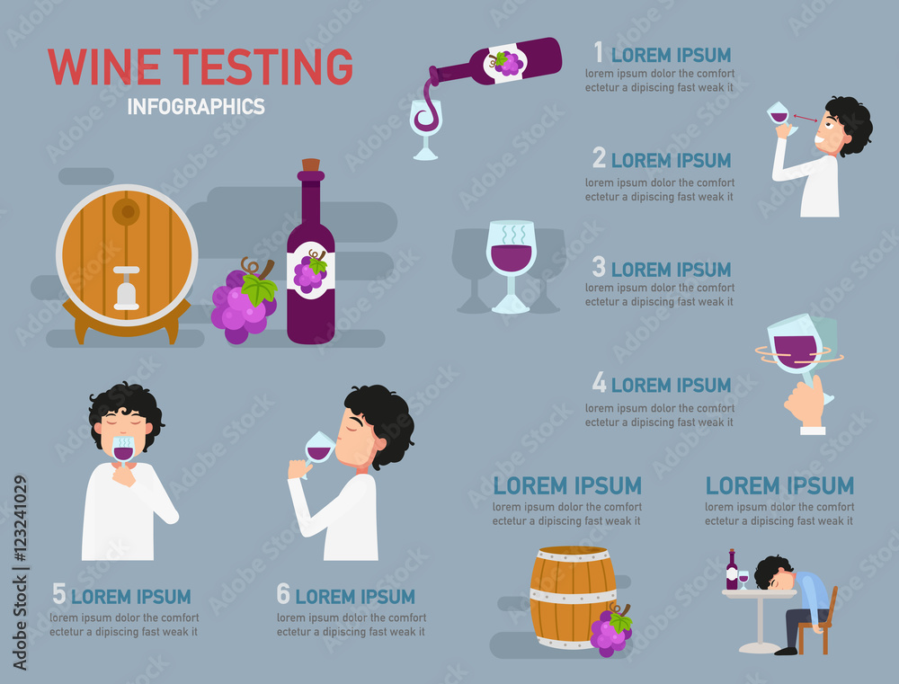 Wine tasting Infographic,illustration Stock Vector | Adobe Stock