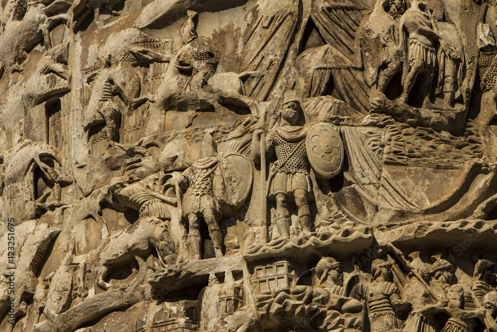 Column of Marcus Aurelius in Rome Stock Photo | Adobe Stock