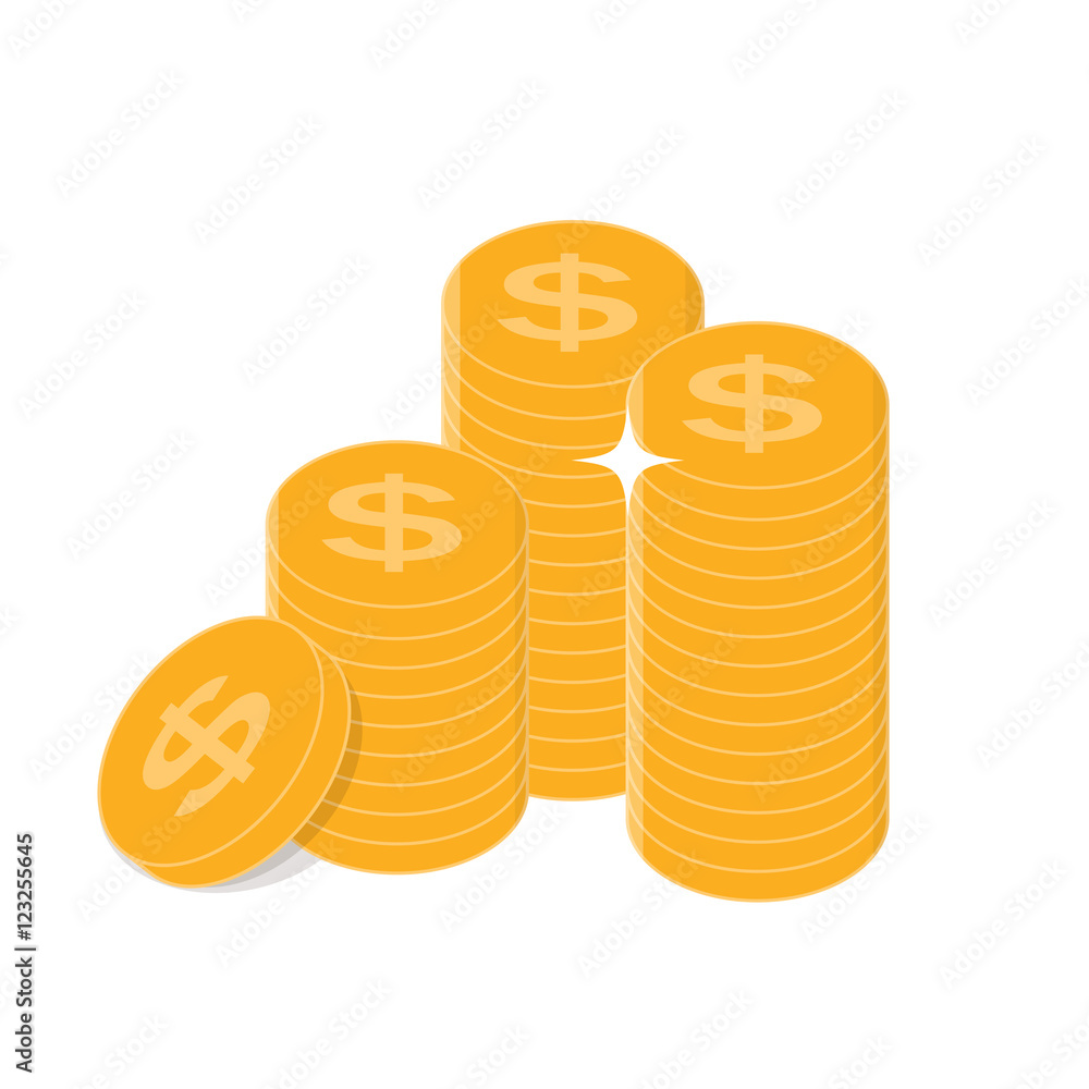 Gold Coins Icon Sign Business Finance Money Concept Vector Illu Stock ...