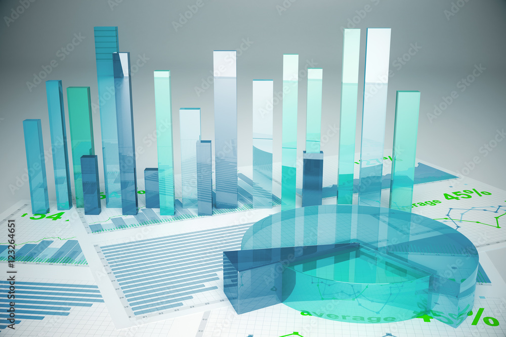 Blue financial charts Stock-Illustration | Adobe Stock