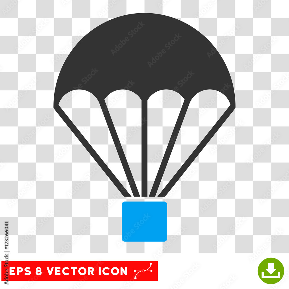 Vector Parachute EPS vector pictograph. Illustration style is flat ...