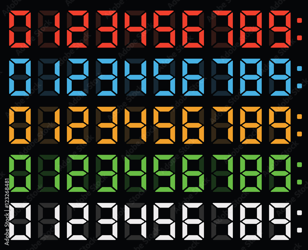 led display numbers Stock Vector | Adobe Stock