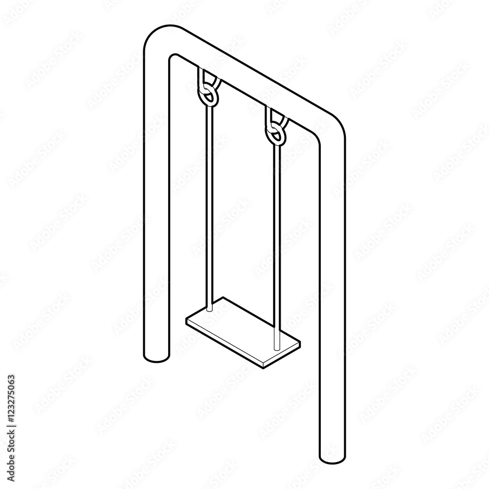 Playground swing icon. Outline illustration of swing vector icon for ...