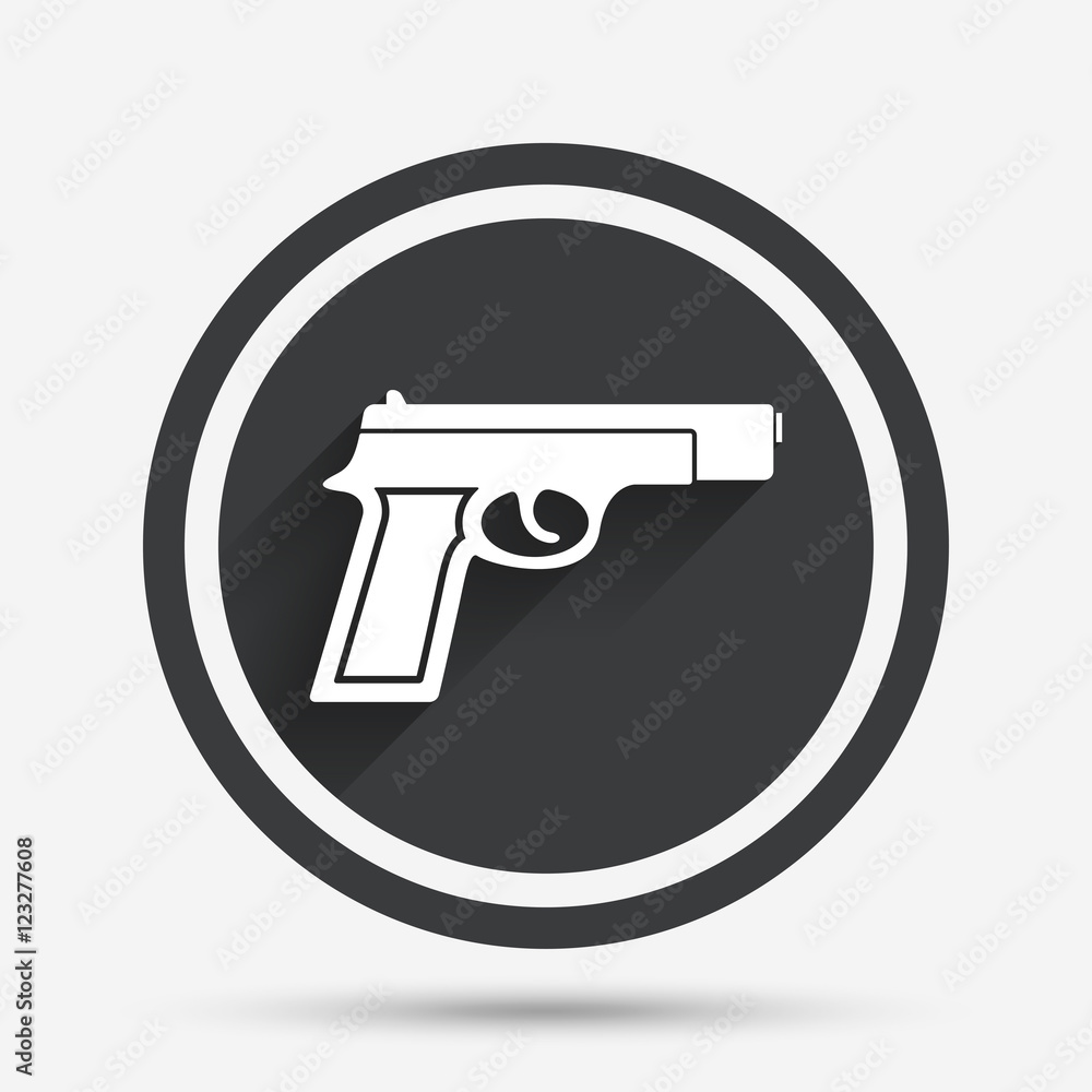 Gun sign icon. Firearms weapon symbol. Stock Vector | Adobe Stock
