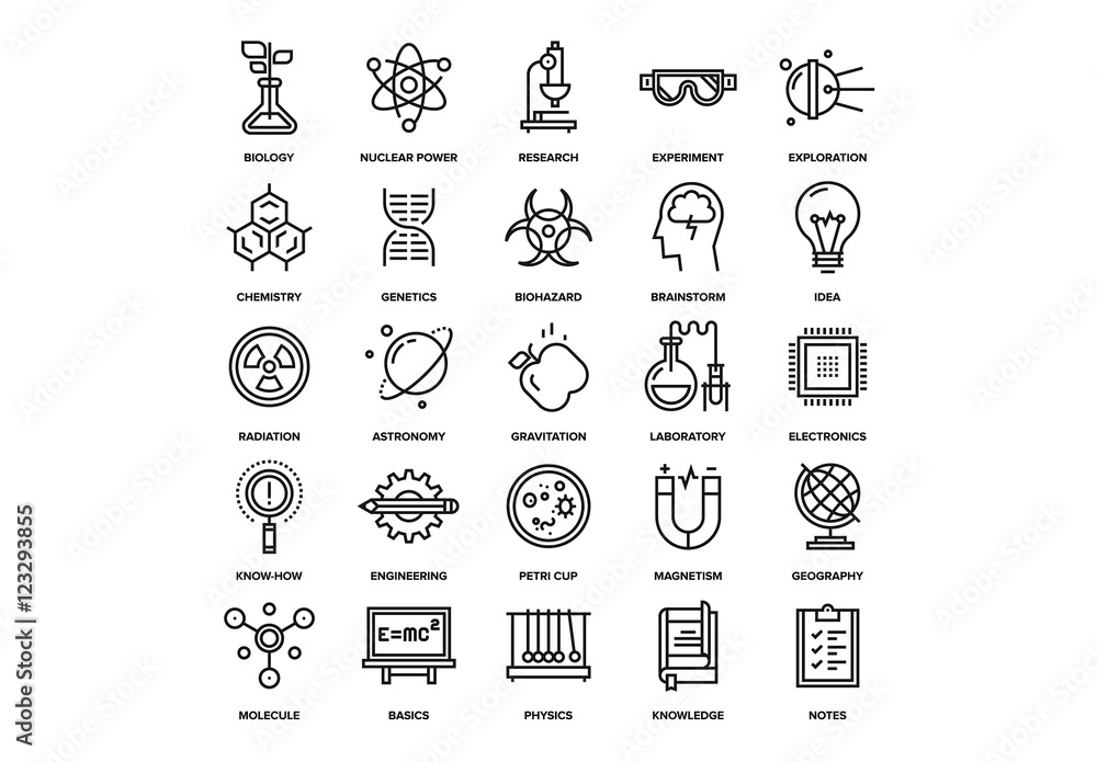 Research and Science Icons Set 02 Stock Template | Adobe Stock