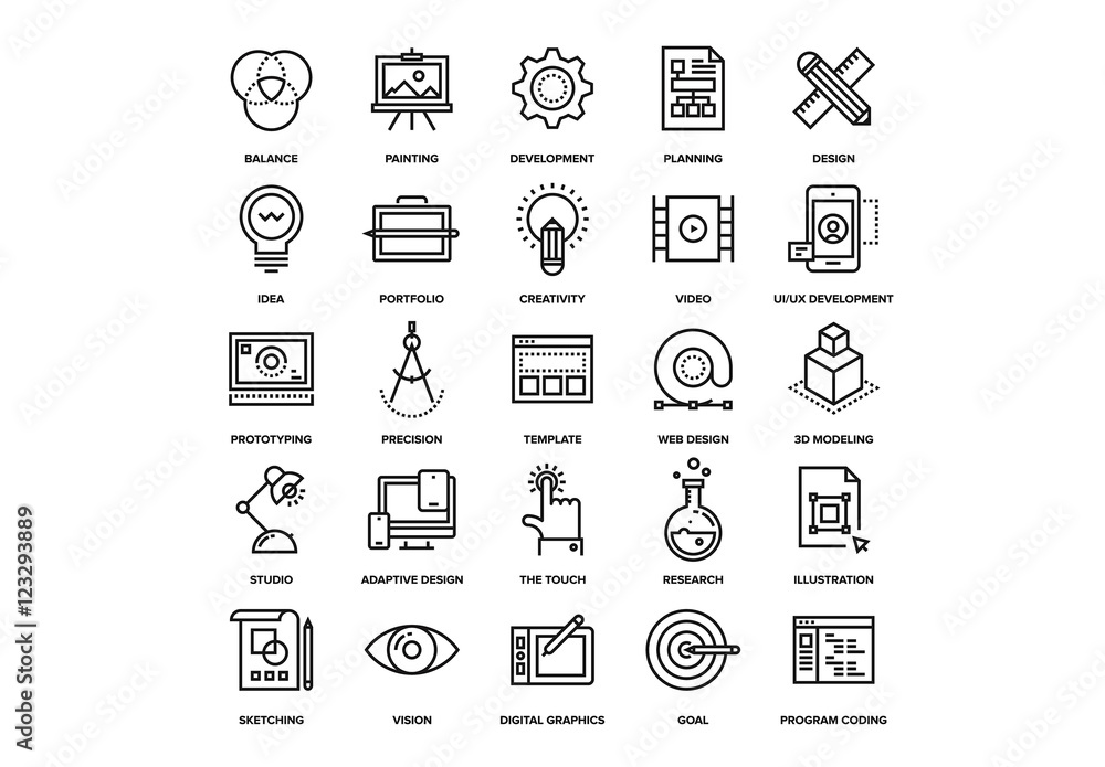 Design and Development Icons Set 02 Stock Template | Adobe Stock