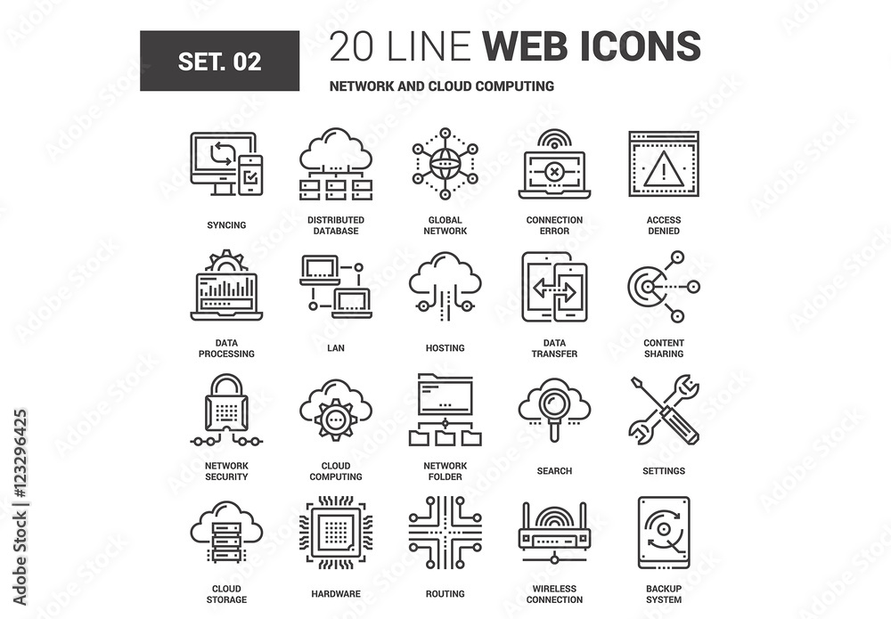 Networking Icons Set Stock Template | Adobe Stock