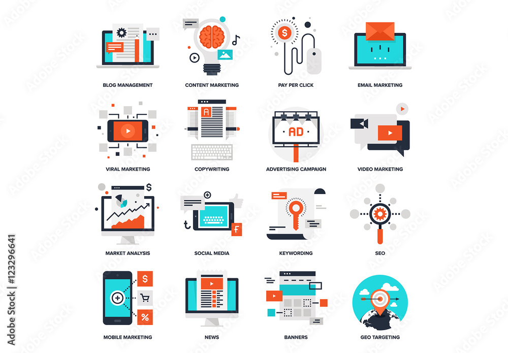 Digital Marketing Icons Set Stock Template | Adobe Stock Digital Marketing Icons Set Stock Template | Adobe Stock