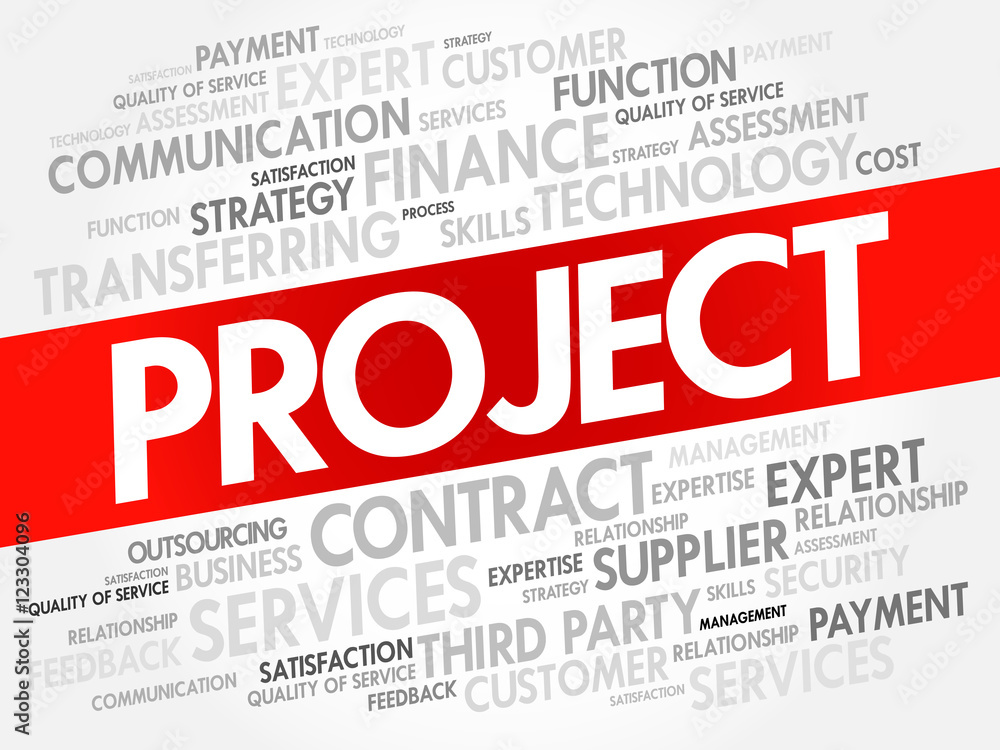 PROJECT word cloud collage, business concept background Stock Vector ...