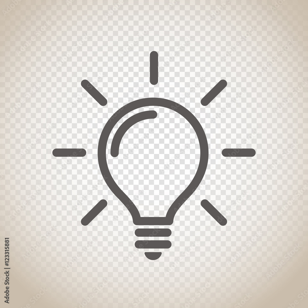 Light bulb vector icon on transparent background Stock Vector | Adobe Stock