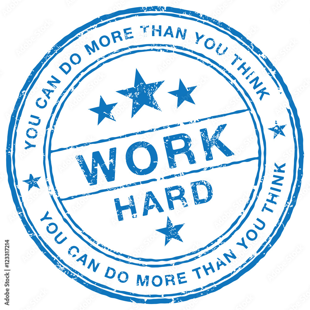 Work Hard blue stamp Stock Vector | Adobe Stock
