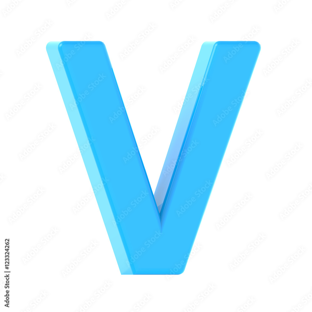 Letter V In Blue