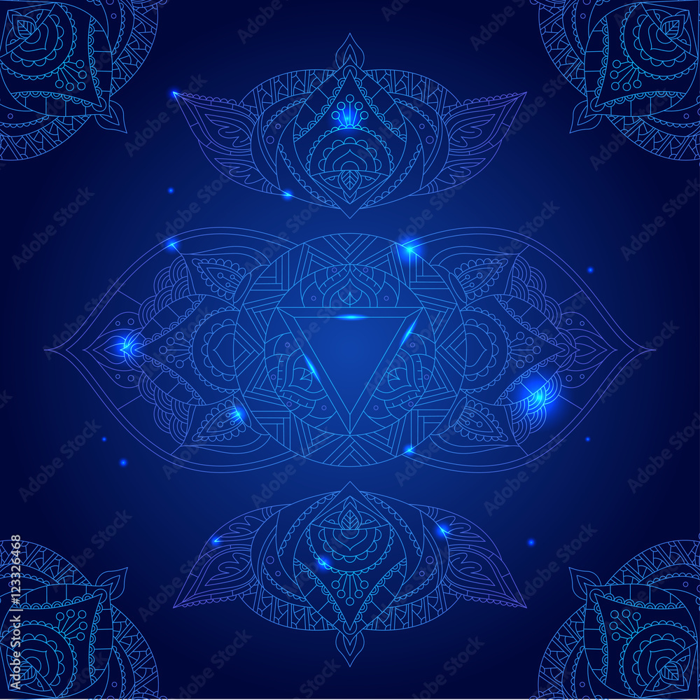 Chakra Ajna on a Dark Blue Background. Vector Stock Vector | Adobe Stock