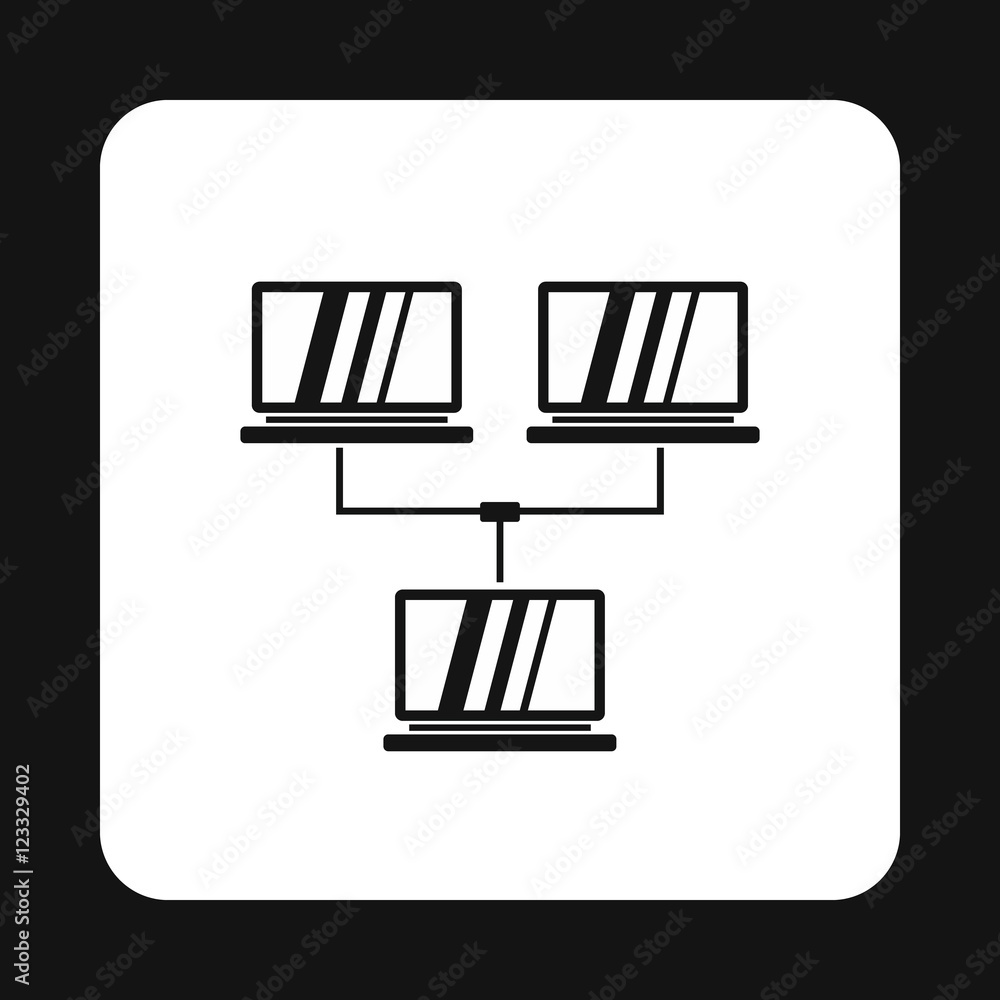 LAN icon in simple style isolated on white background. Internet symbol ...