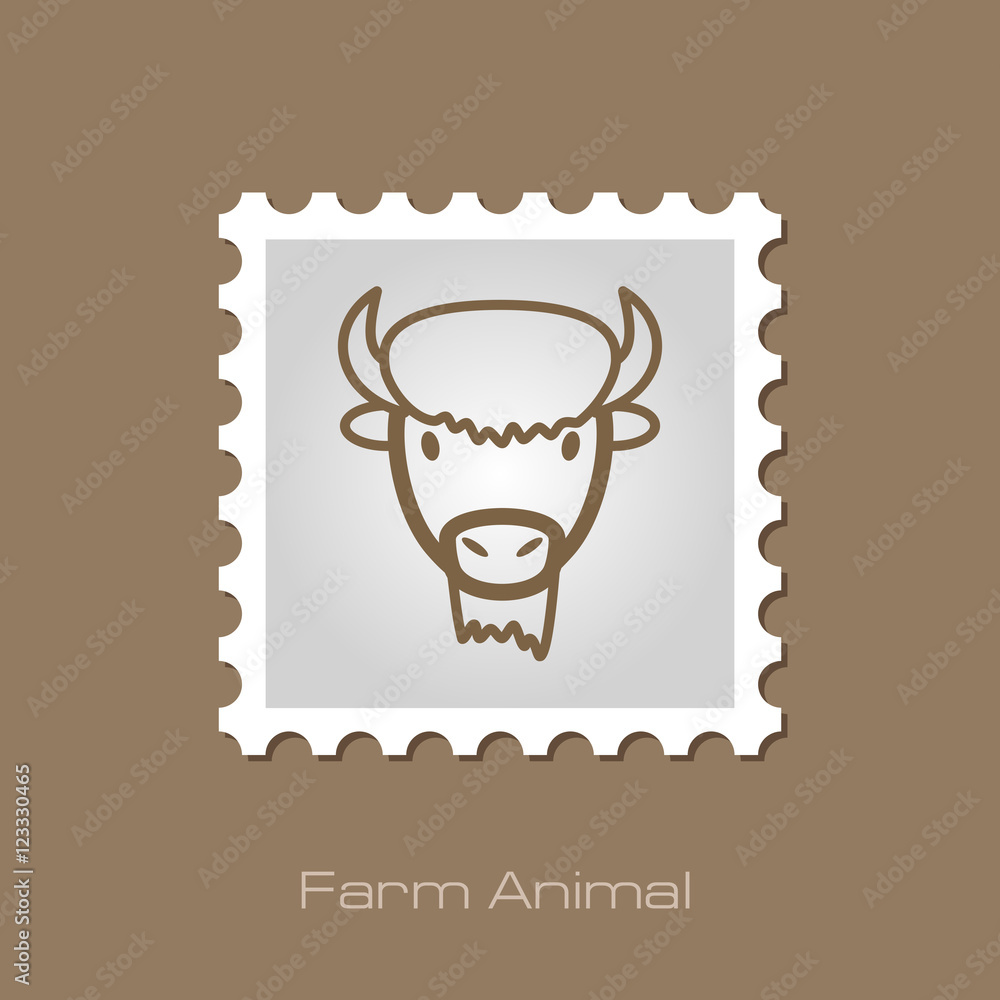 Bison buffalo ox stamp. Animal head vector symbol Stock Vector | Adobe ...