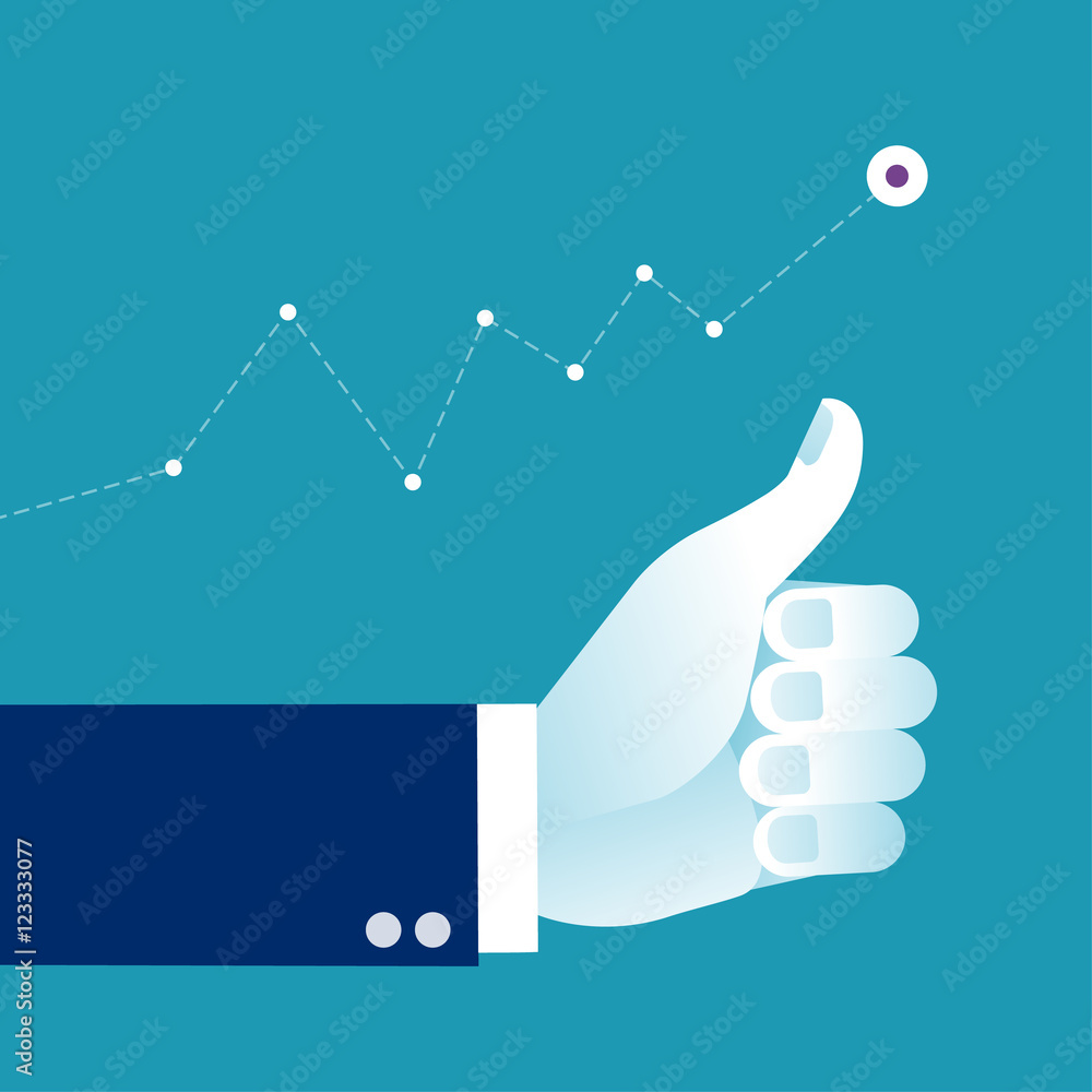 Thumbs Up - Success. Business vector concept illustration Stock Vector ...