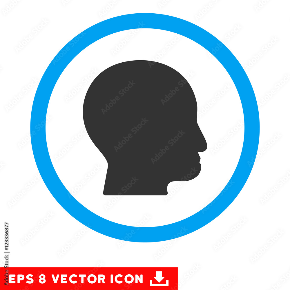 Rounded Bald Head EPS vector pictogram. Illustration style is flat icon ...