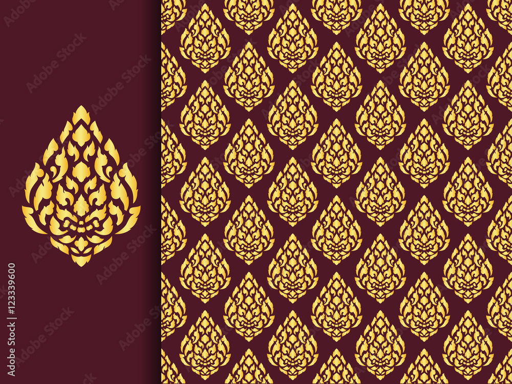 Asian traditional art Design, Thai traditional background Giant Lai ...