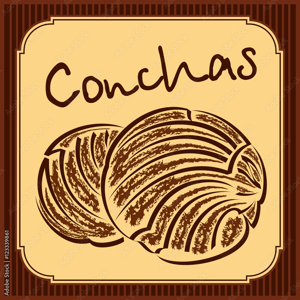 Vettoriale Stock Conchas - Mexican sweet bread - vector | Adobe Stock