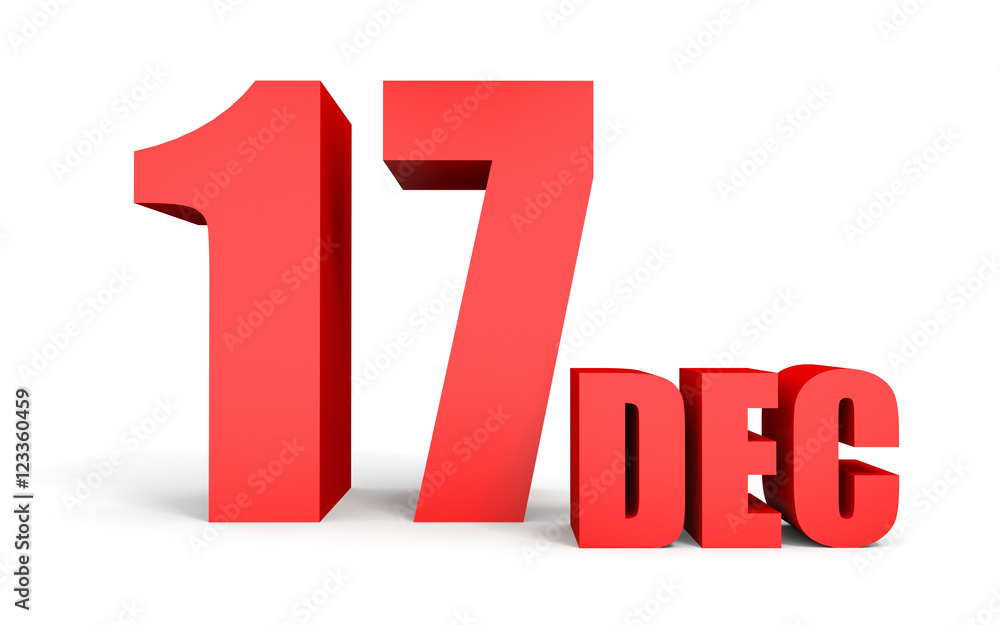 December 17. Text on white background. Stock Illustration | Adobe Stock