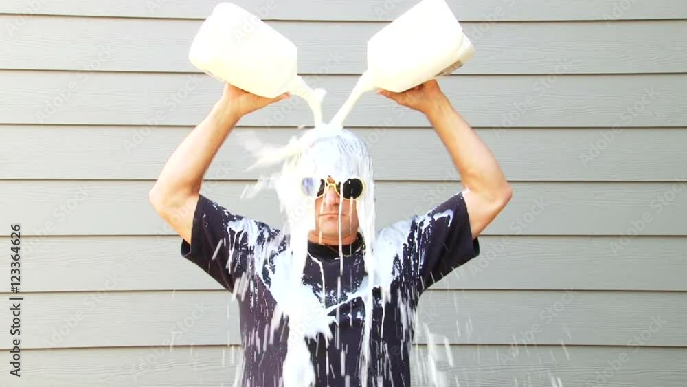 Video Stock Got Milk anyone? Humorous clip of man pouring two gallons ...