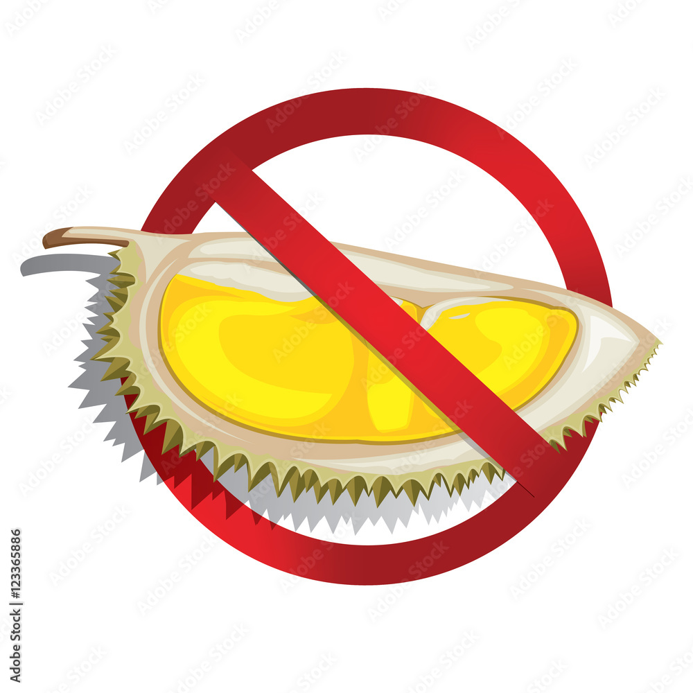 Durian fresh. Vector illustration. illustration of no durian sign Stock ...