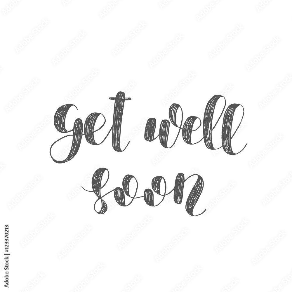 Get well soon. Brush lettering. Stock Illustration | Adobe Stock