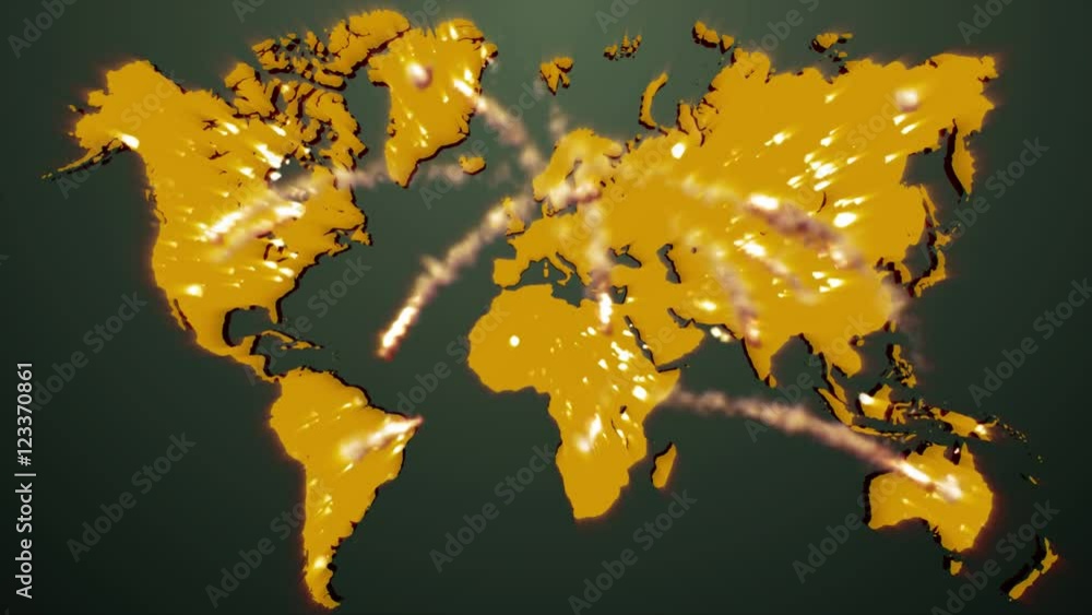 Seamless animation of nuclear missile shooting across continents and ...