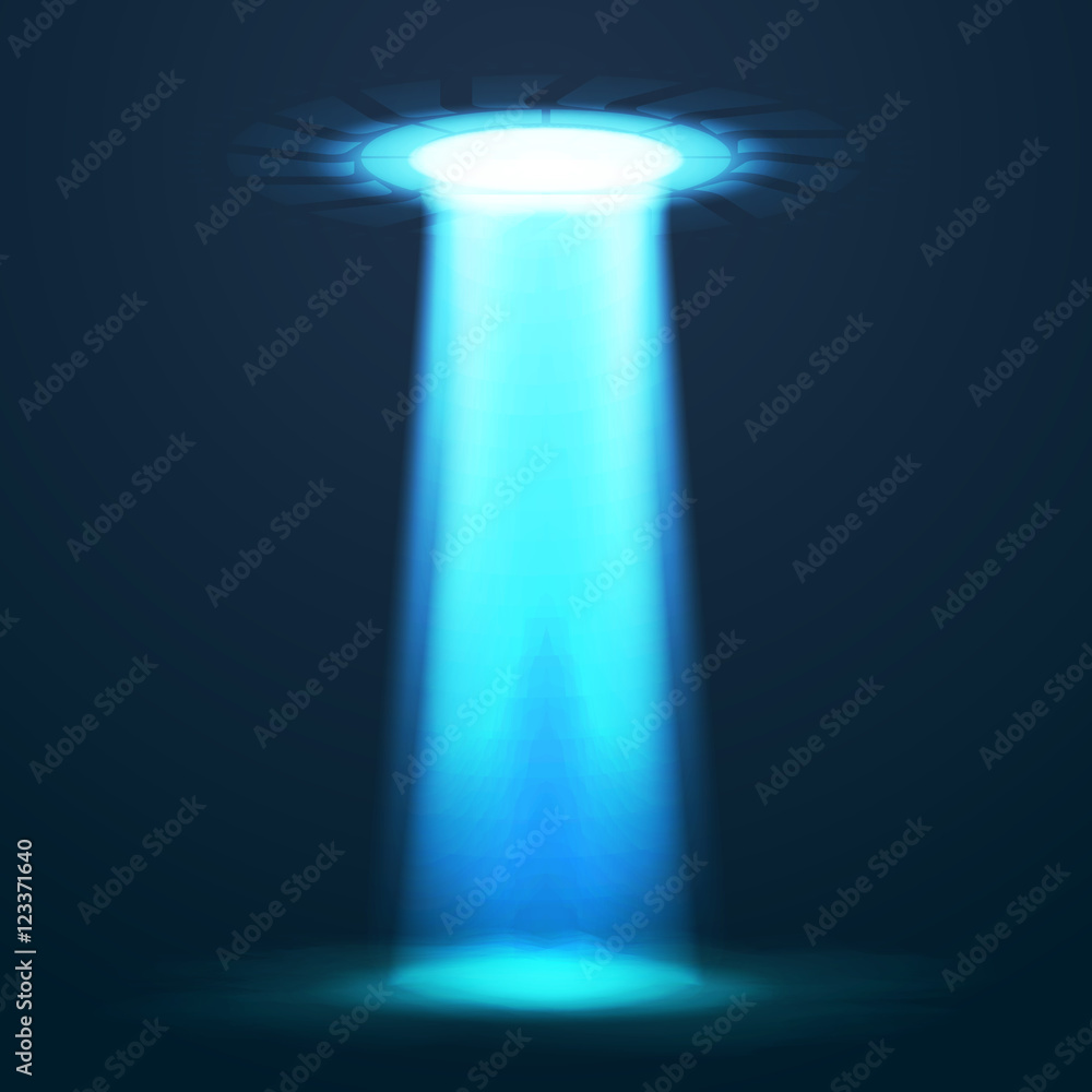 UFO light vector. Alien sky beams Stock Vector | Adobe Stock