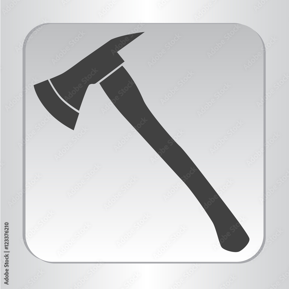 icon silhouette fire axe black isolated flat vector illustration Stock ...