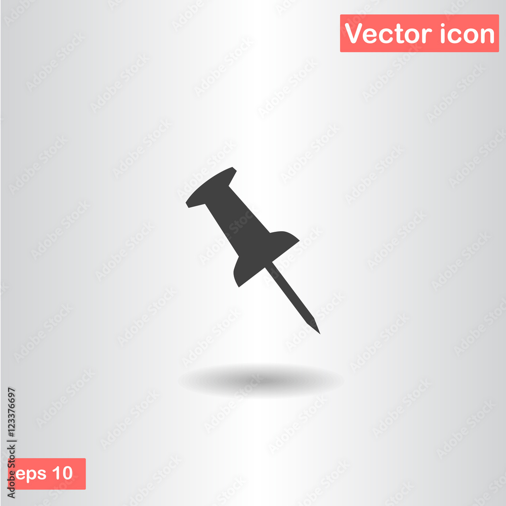pin isolated vector illustration black icon Stock Vector | Adobe Stock