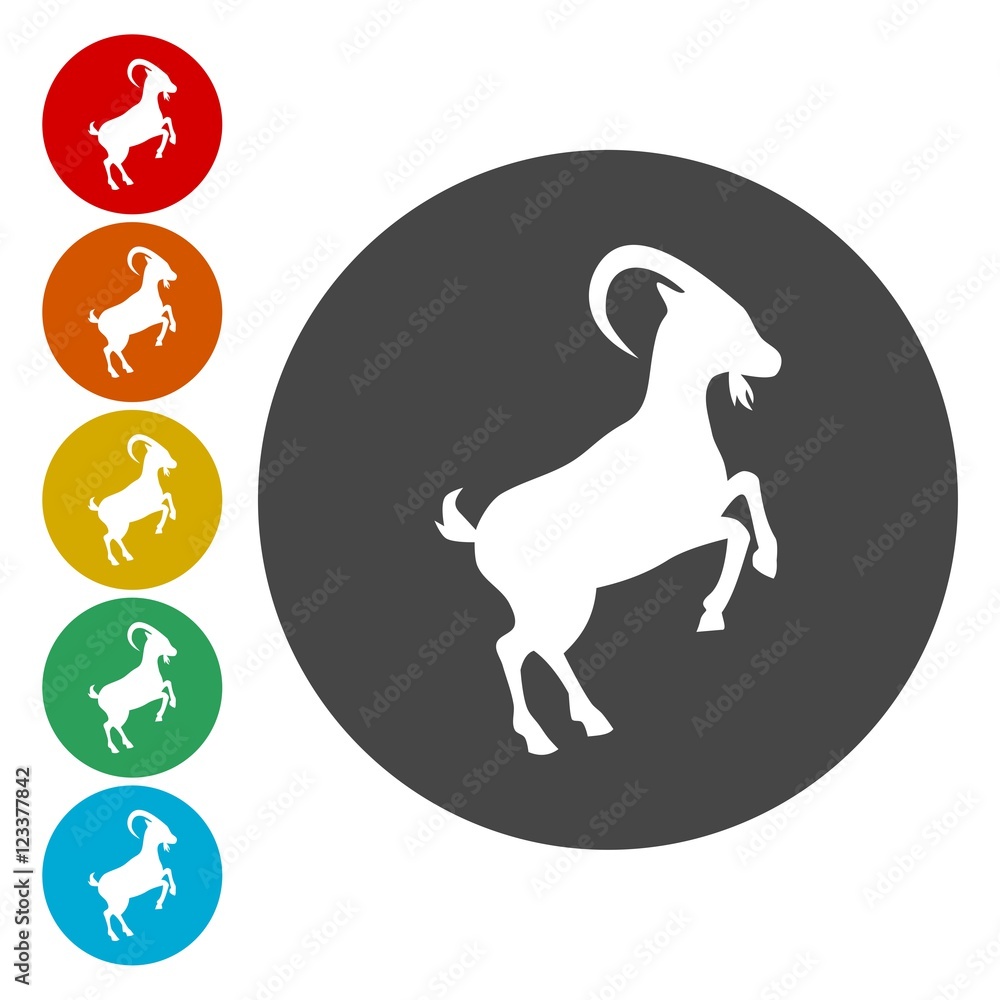 Vector goat icon Stock Vector | Adobe Stock