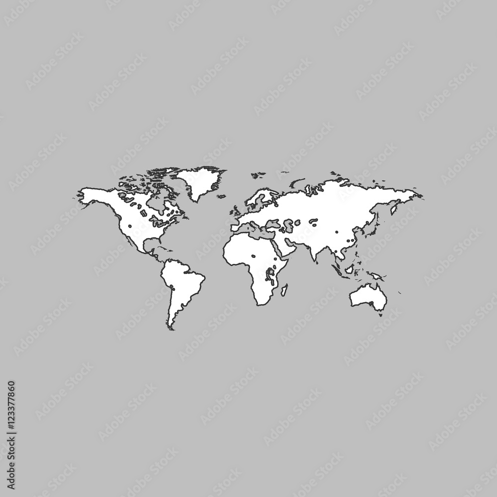 World Map computer symbol Stock Vector | Adobe Stock