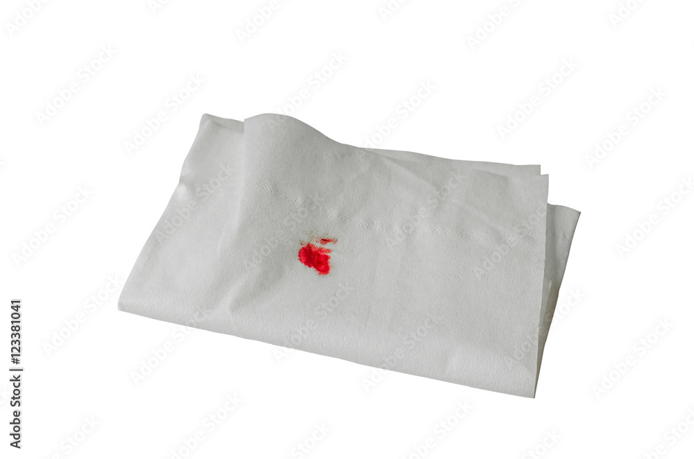 Blood drip on paper in white background, signal abnormalities of Stock ...