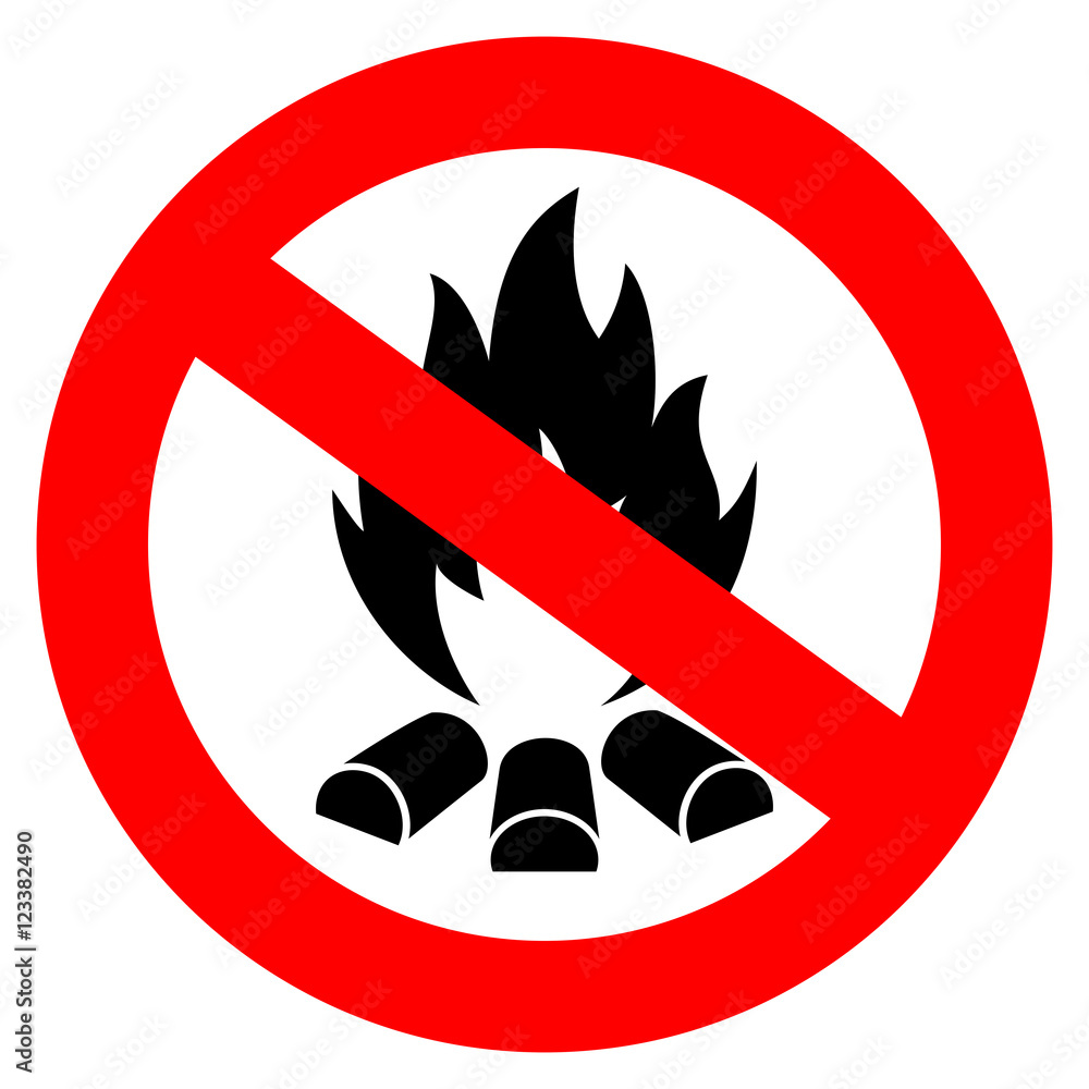 No open fire vector sign Stock Vector | Adobe Stock